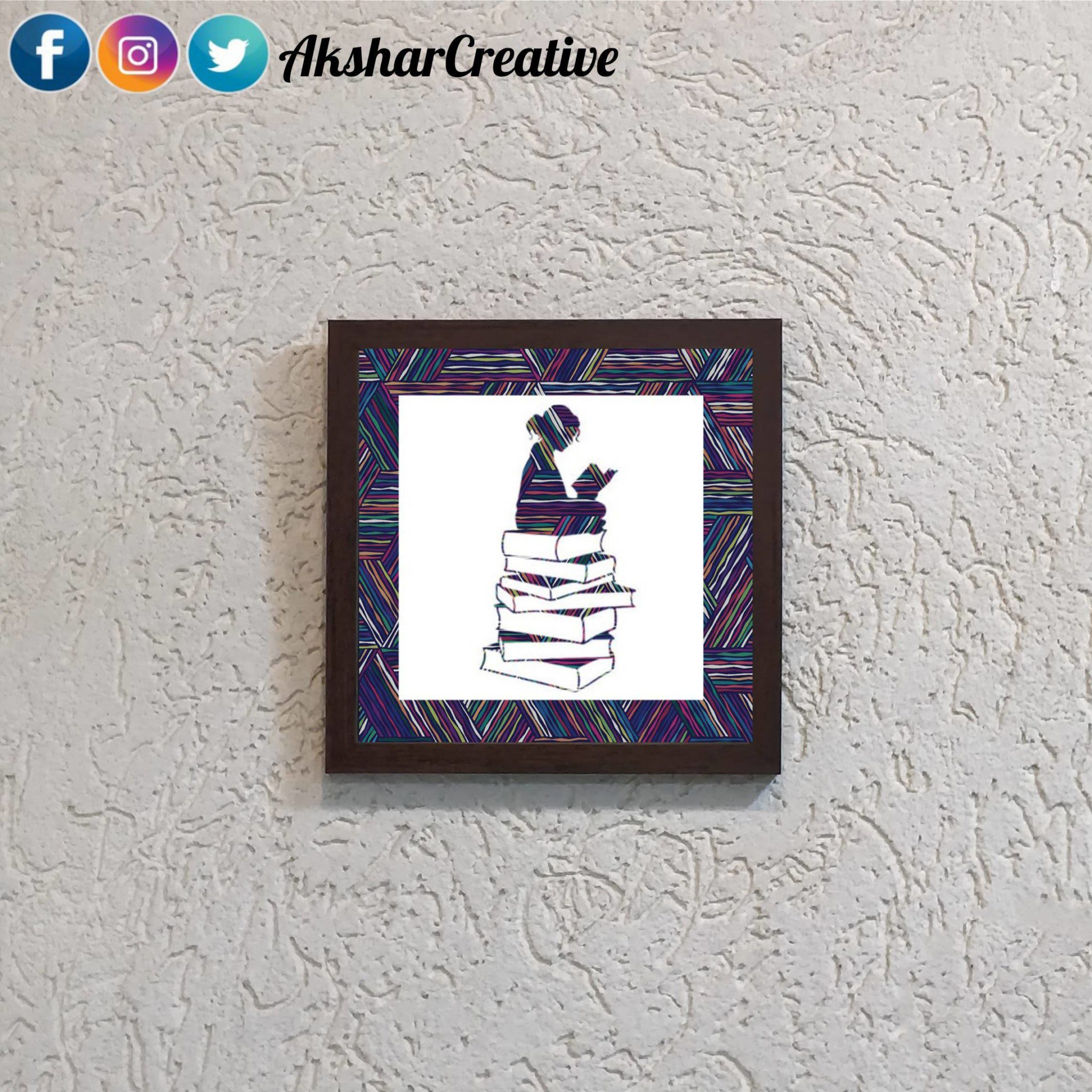 Book Reader Stencil Frame - Akshar Creative Enterprise