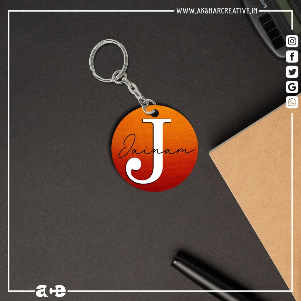 Customised Name Keychain Round - Akshar Creative Enterprise