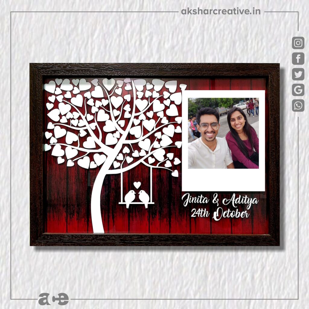 Love Tree Couple Polaroid Frame - Akshar Creative Enterprise