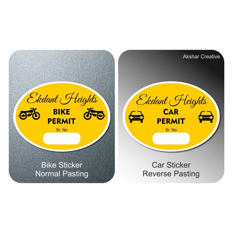 Parking Permit Stickers - Akshar Creative Enterprise