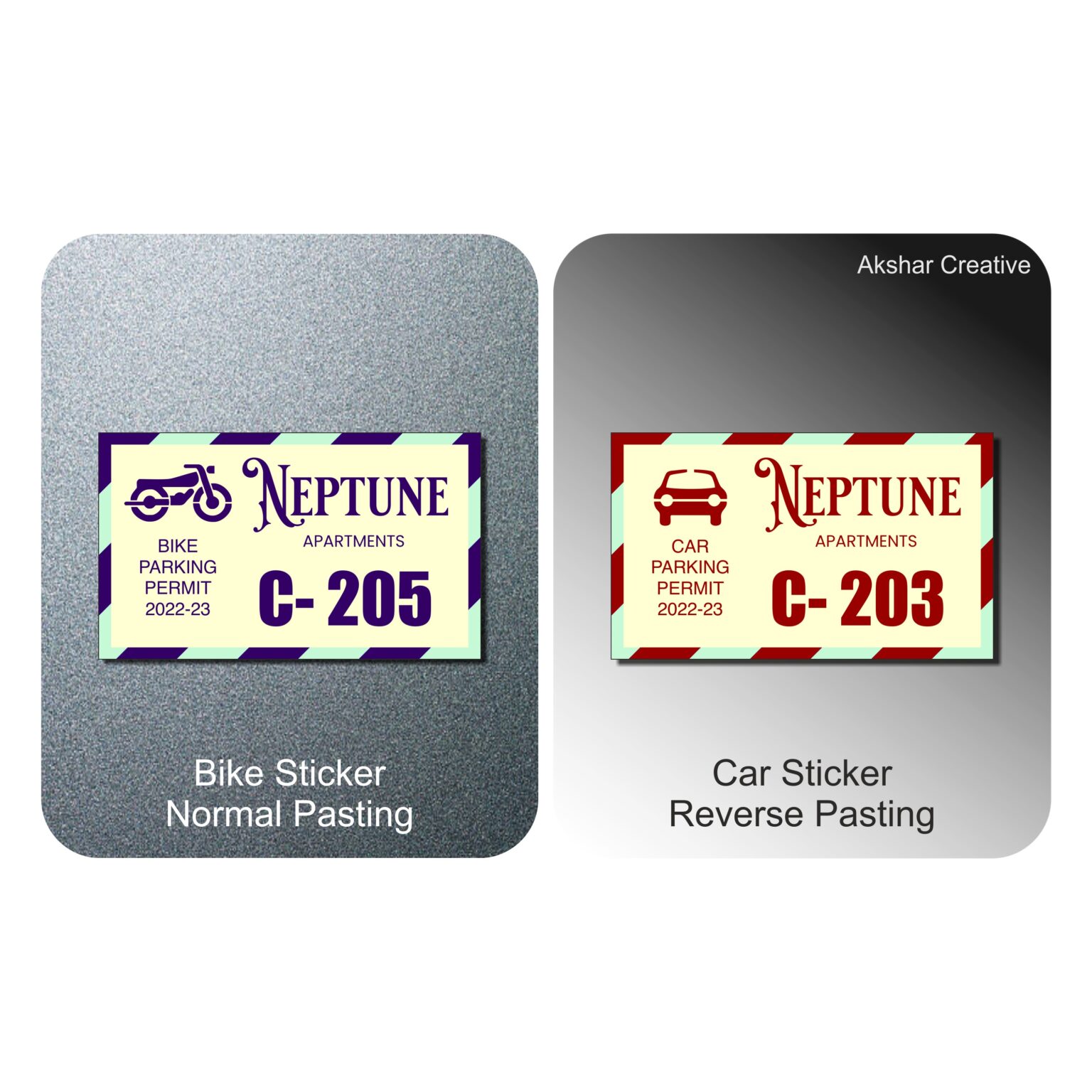 Vehicle Parking Stickers for Society and Apartments – Hexagon Shape ...