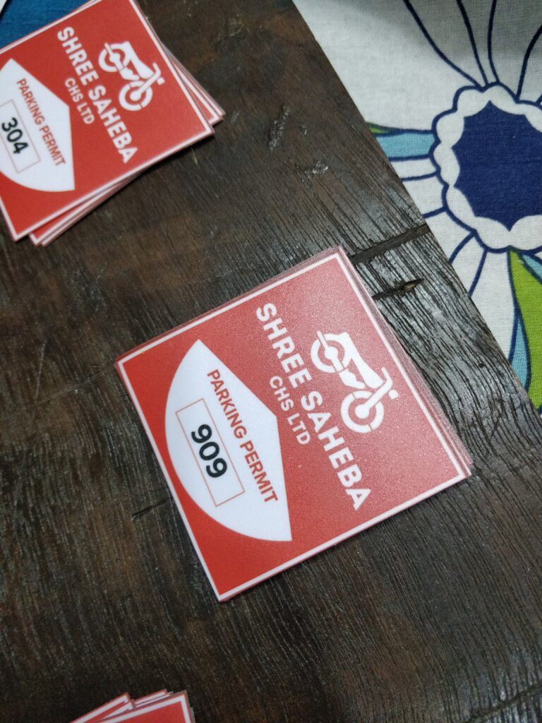 Vehicle Parking Stickers for Society and Apartments – Round Shape – 48 ...