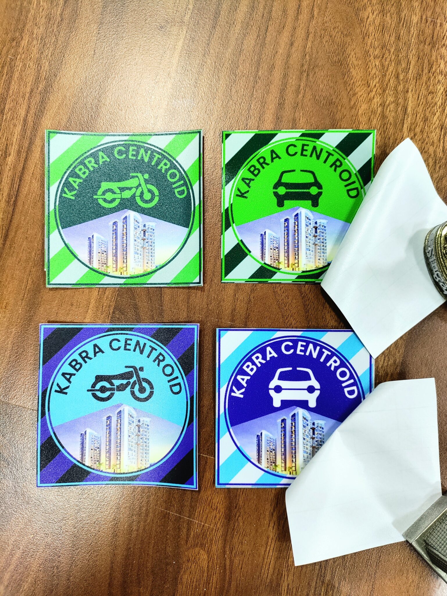 Vehicle Parking Stickers for Society and Apartments – Round Shape – 48 ...