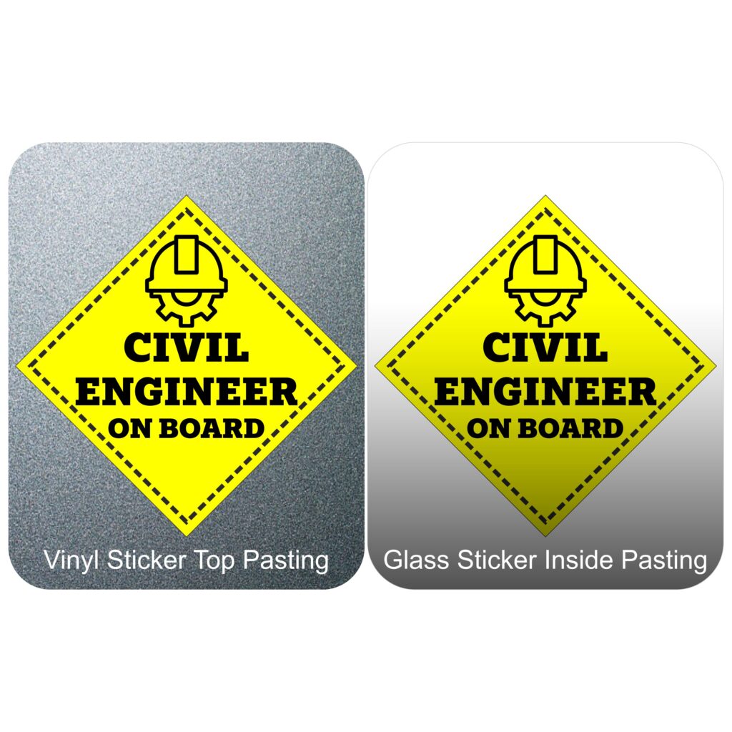 Civil Engineer on Board Car Sticker - Akshar Creative Enterprise